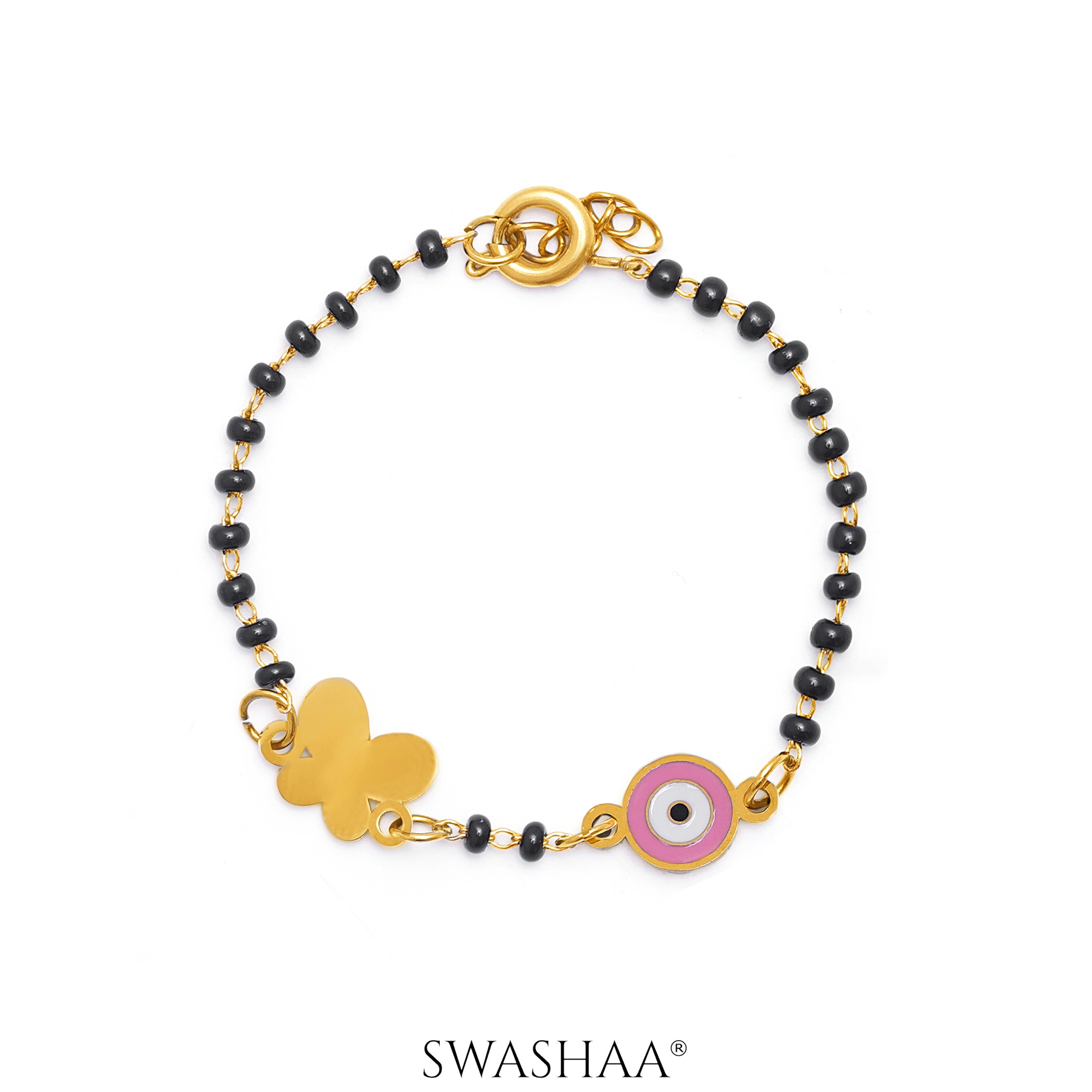 Butterfly Shield 18K Gold Plated Kid's Nazariya Bracelet – Swashaa Global