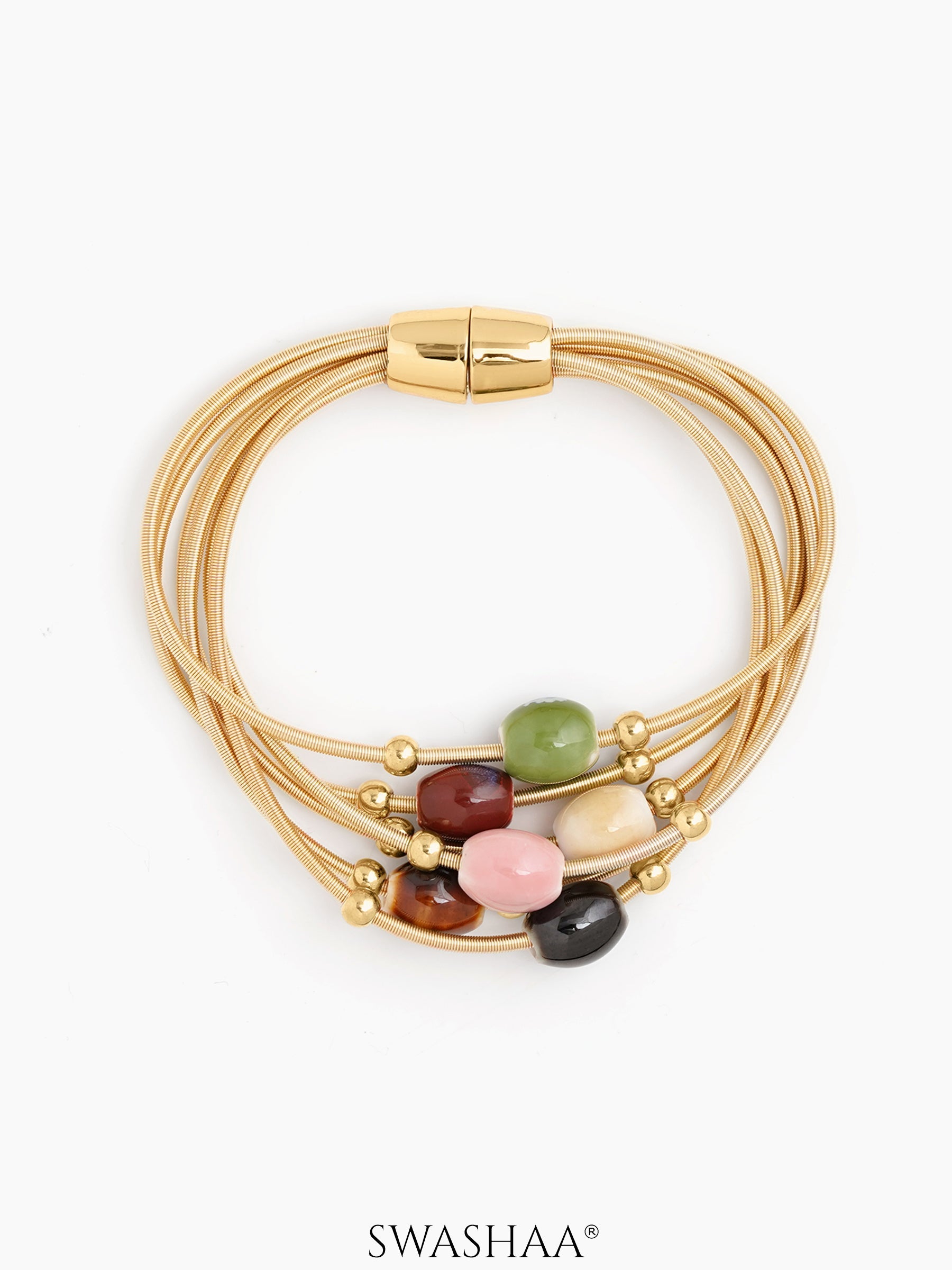 Buy Reva Stone Layered Chain Bracelet Online at 38 | Swashaa Global