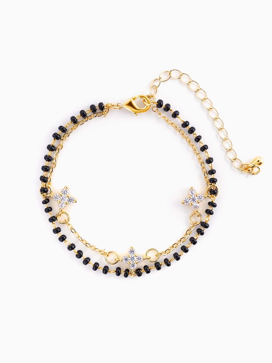 Buy Saira 14K Gold Plated Mangalsutra Bracelet Online at $39 | Swashaa ...