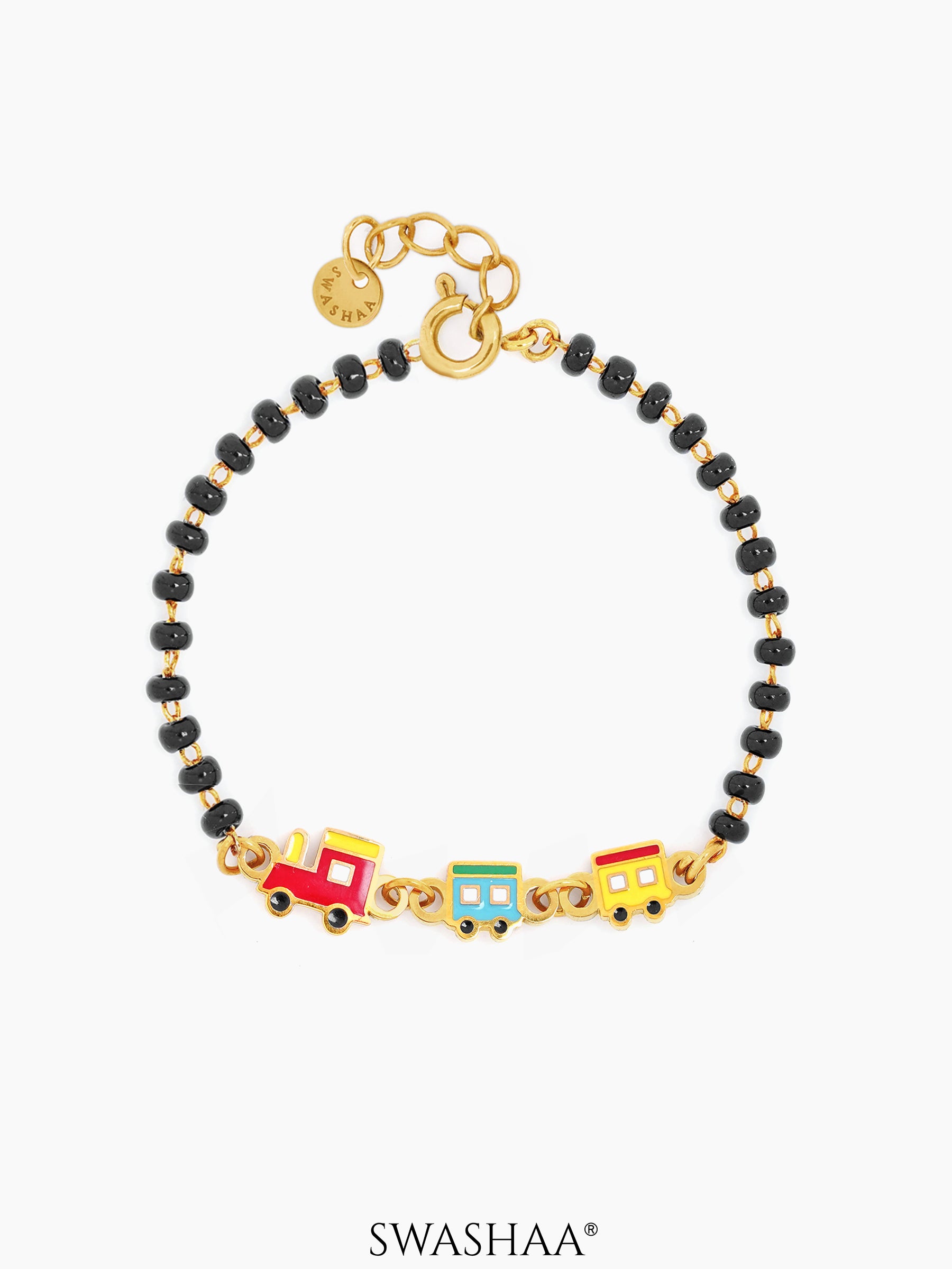 Buy Toy Train Charm 18K Gold Plated Kid's Nazariya Bracelet Online at ...